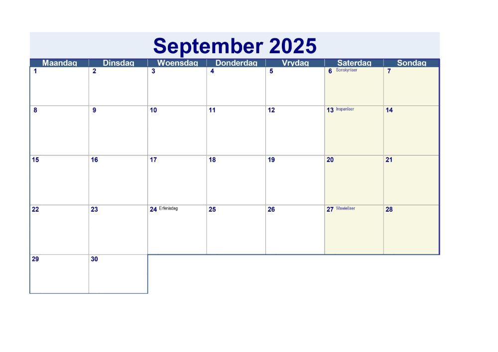 Kalender 2025 – Die Afrikaanse Volksang- en Volkspele Beweging